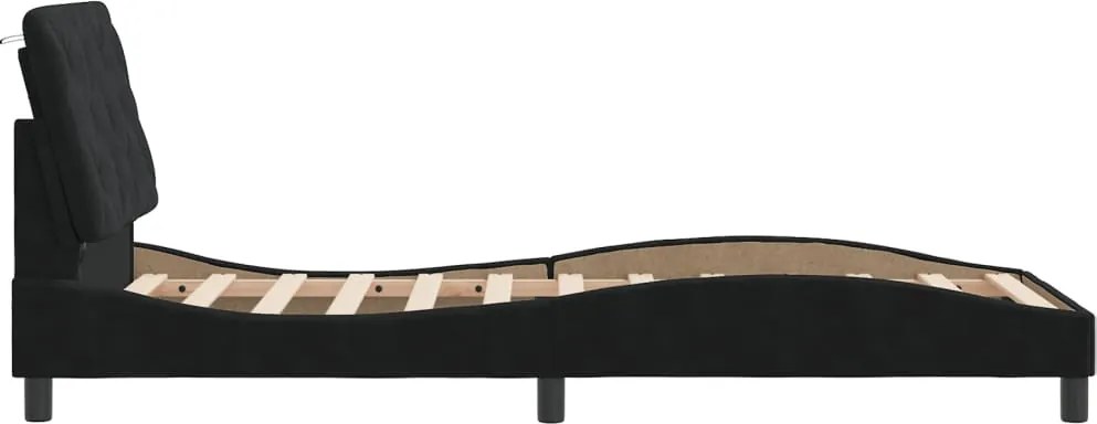 Rám postele s LED bez matrace černý 90 x 190 cm samet 3213827