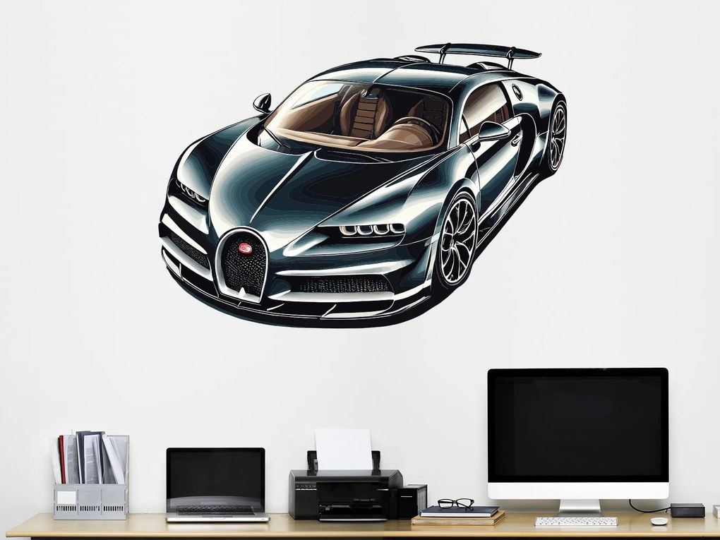 Buggati Veyron samolepka na zeď arch 45 x 31 cm