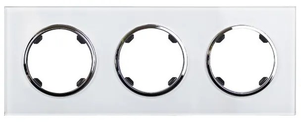 Elhard Skleněný trojrámeček Rondo Glass, bílý RG3103W