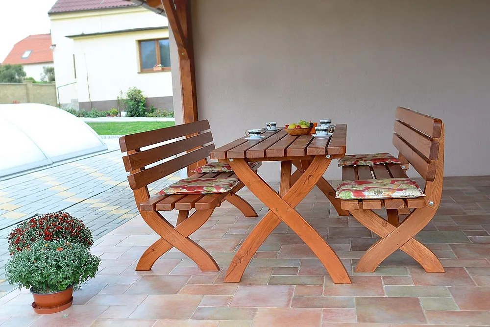 Masivní stůl z borovice dřevo lakované 40 mm (různé délky) 180 cm