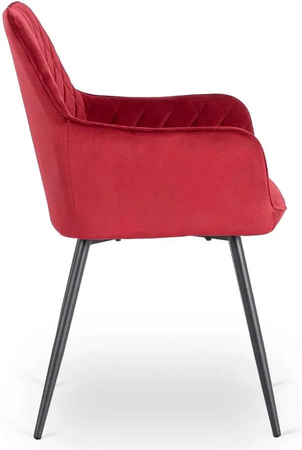 Jídelní židle Mado Velvet, červená