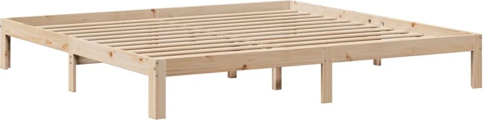 Rám postele s čelem 200 x 200 cm masivní borové dřevo 3306055