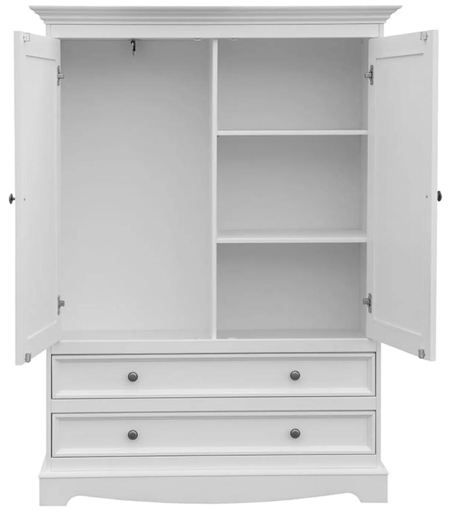 Bílý nábytek Prádelník Belluno Elegante 2.1, bílý, masiv, borovice