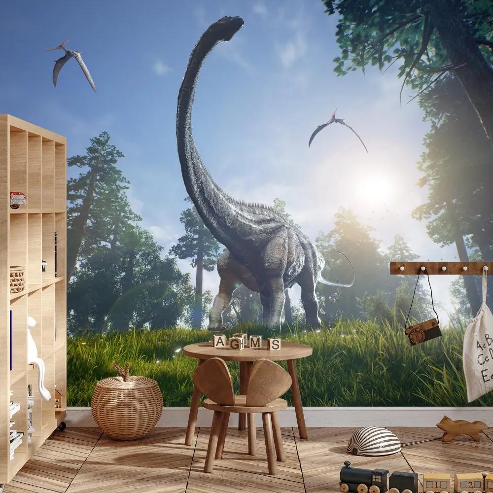 Fototapeta Realistický Dinosaurus Na Slunci. Omyvatelný vlies 180x120