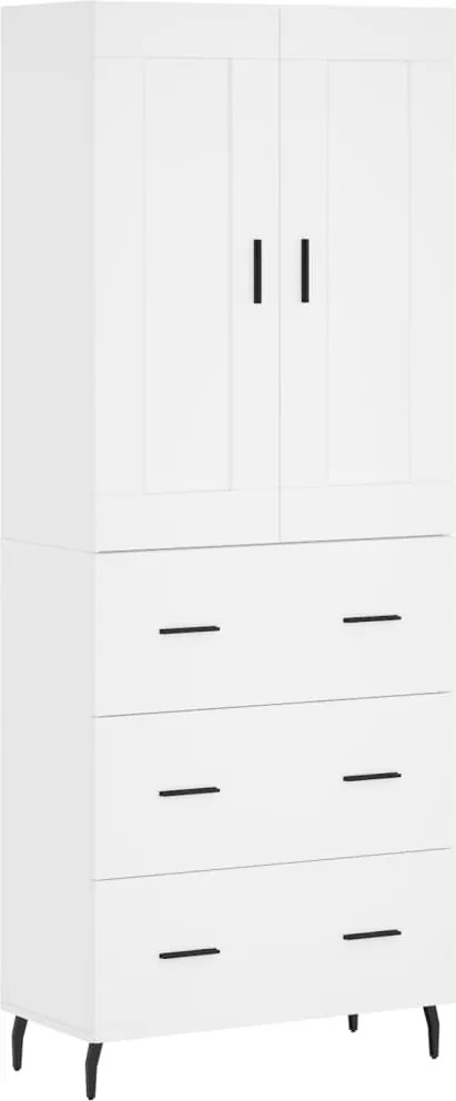 Skříň highboard bílá 69,5 x 34 x 180 cm kompozitní dřevo 3199761