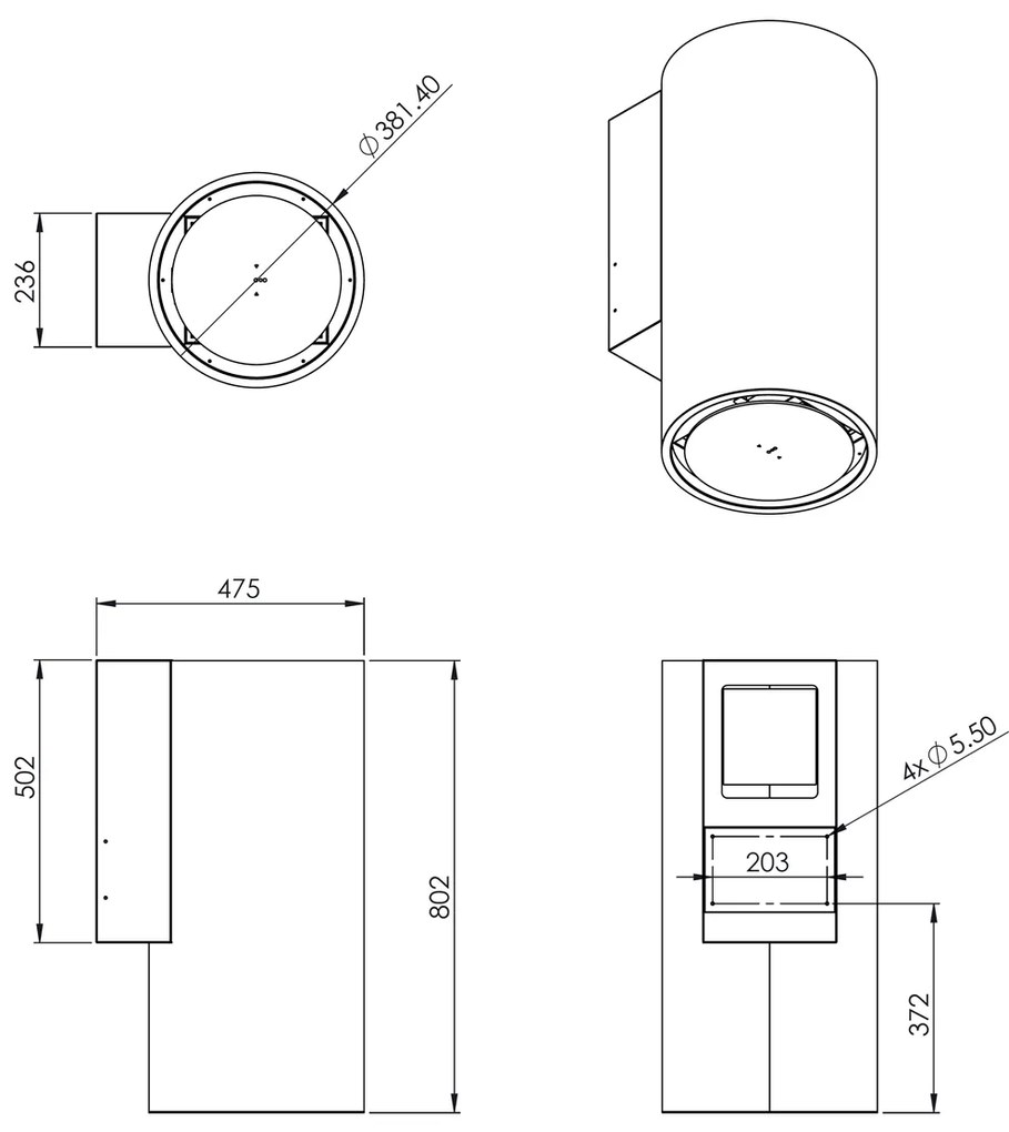 Ciarko Design Odsavač par Ciarko Design Tubus White (CDP3801B)