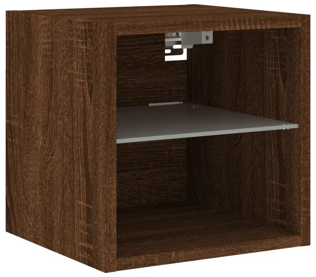 7dílná obývací stěna s LED hnědý dub kompozitní dřevo - Default Title