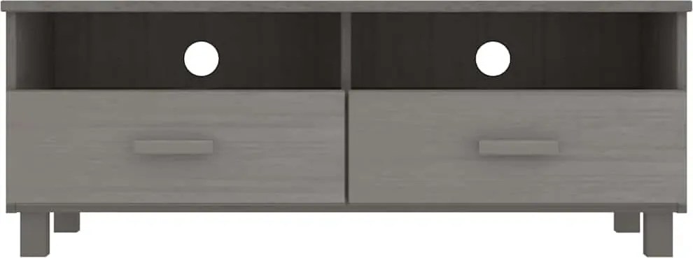 TV stolek HAMAR světle šedý 106 x 40 x 40 cm masivní borovice 340471