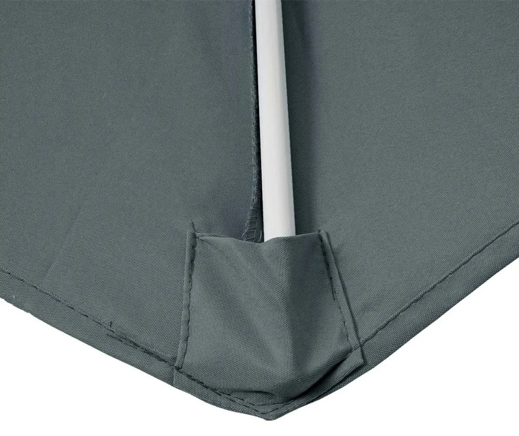 Slunečník půlkruh Parla - polyester/hliník - 300cm antracit bez podstavce