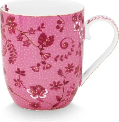 Pip Studio Jolie Flowers sada 2 ks hrnečků 180ml, růžová (dárková sada 2 hrnků z tenkostěnného porcelánu v dárkové krabičce)