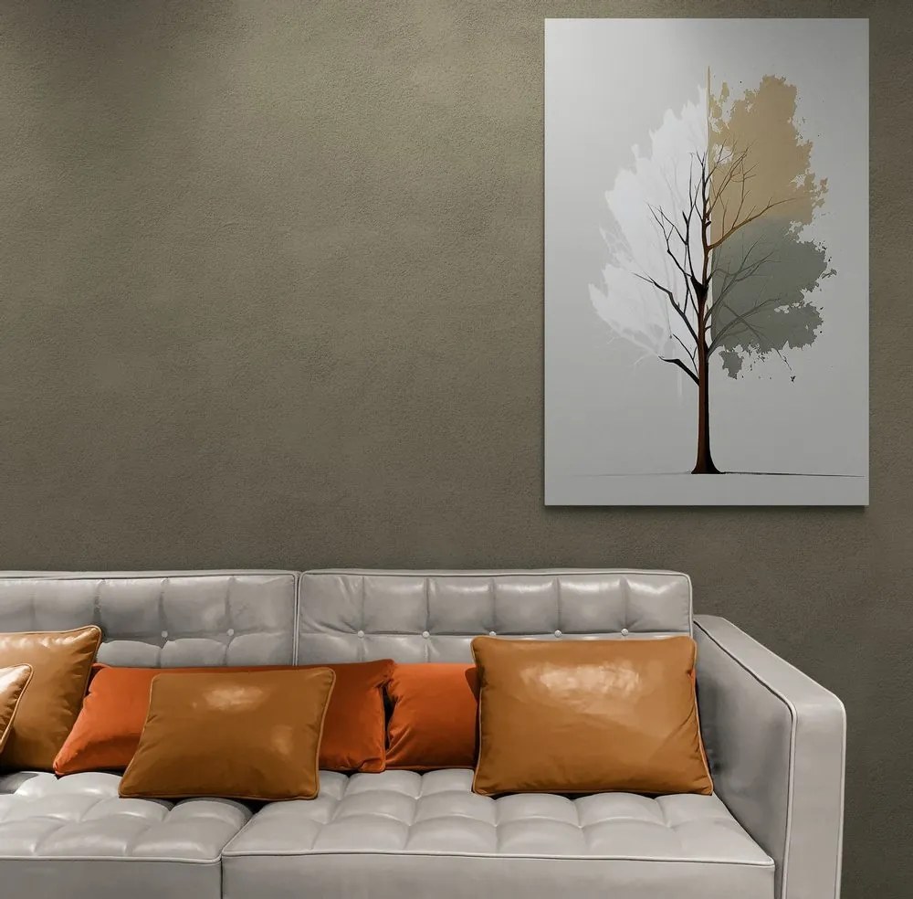 Obraz minimalistický vícebarevný strom - 60x90