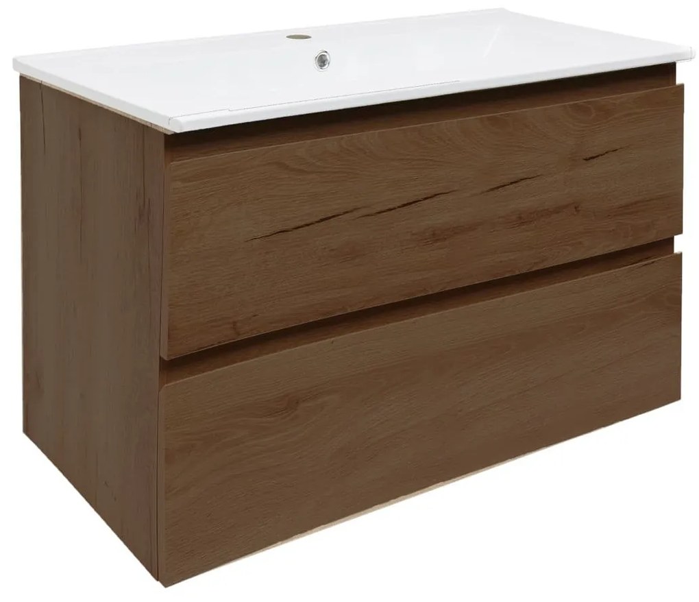 Koupelnová skříňka s umyvadlem SAT B-Way 99x50x45 cm ořech mat BWAY2100NUTU4BI