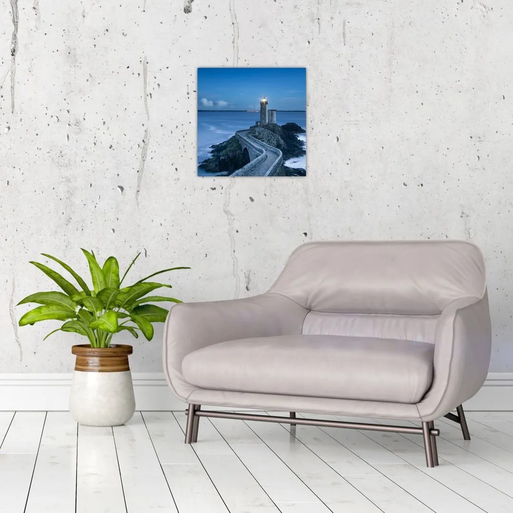 Obraz majáku a moře (30x30 cm)