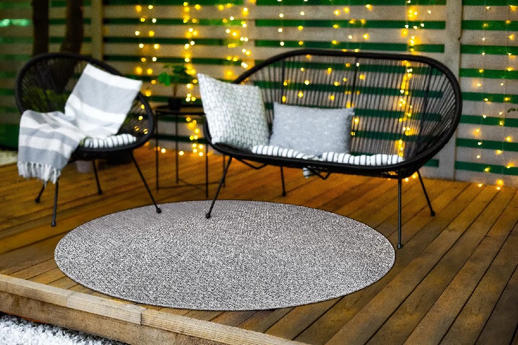 Dywany Łuszczów Kusový koberec Timo 6272 Light grey kruh – na ven i na doma ROZMĚR: 120x120 (průměr) kruh