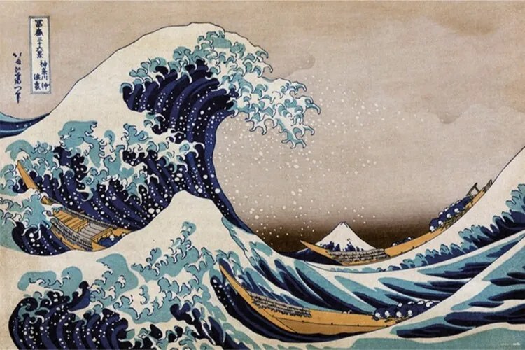 Plakát, Obraz - Hokusai - Te Great Wave of Kanagawa, (91.5 x 61 cm)