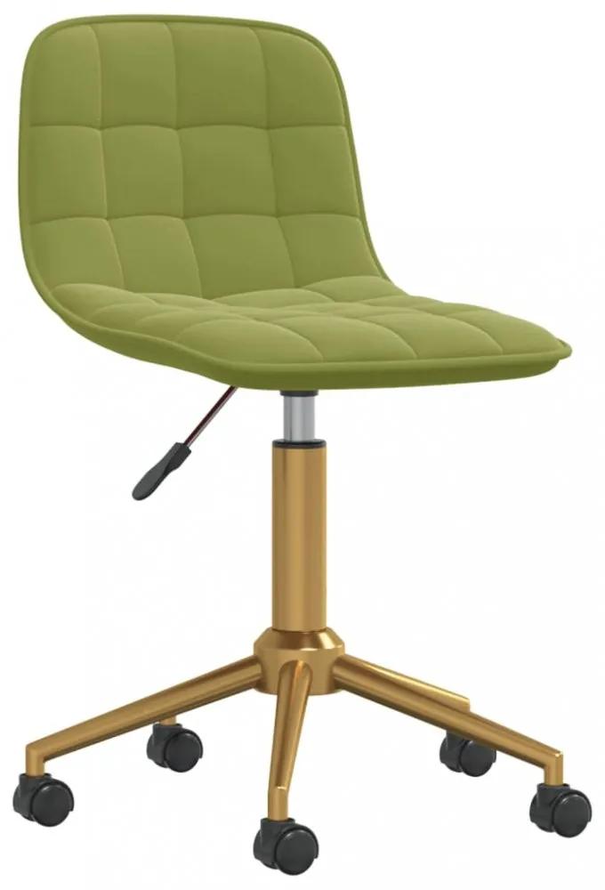 Otočná jídelní židle samet / kov Dekorhome Tmavě zelená