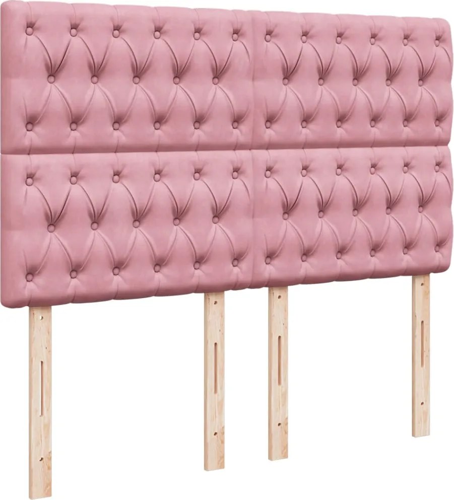 Box spring postel s matrací růžová 140x200 cm samet 3293241