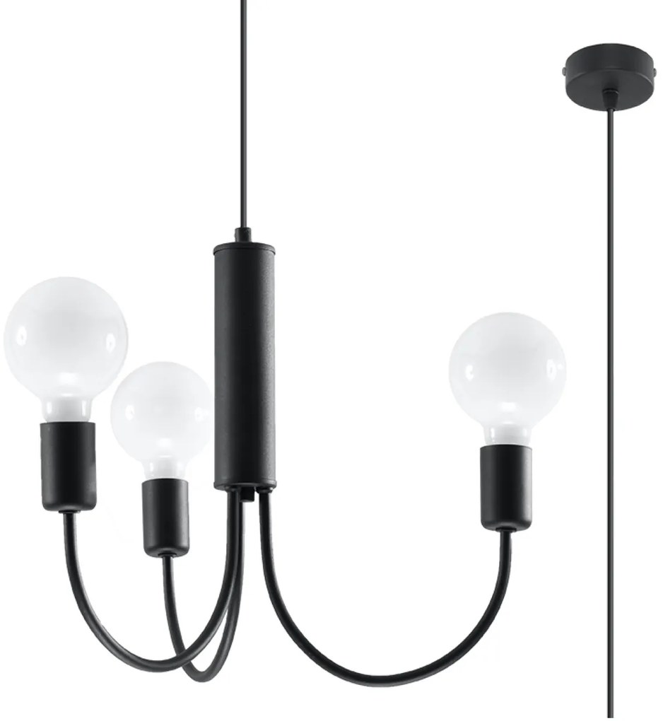 Sollux Lighting Lustr PICCOLO 3 černý