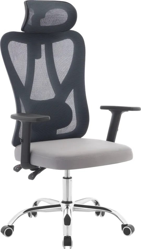 Ergonomická kancelářská židle EVOLVE - šedá síťovina / nosnost 150 kg