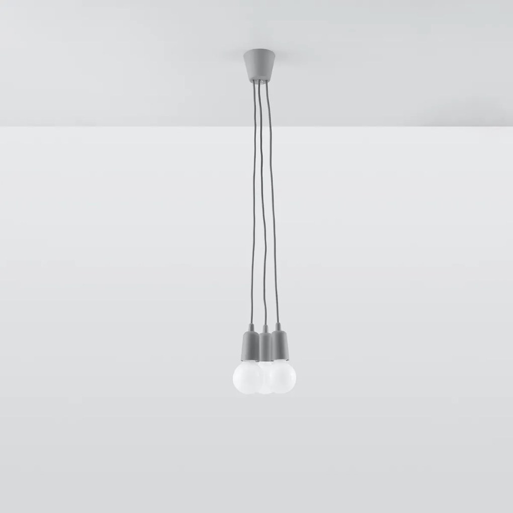 Sollux Lighting Závěsné svítidlo DIEGO 3 šedé