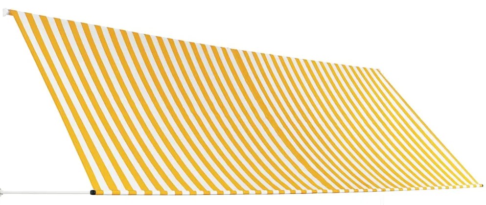 vidaXL Marketos Zatahovací markýza žluto-bílá 400 x 150 cm