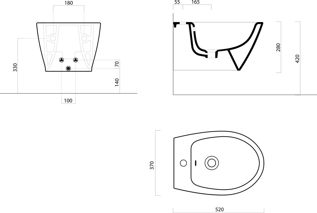 GSI GSI, MODO bidet závěsný, 37x52 cm, bílá ExtraGlaze, 9864111