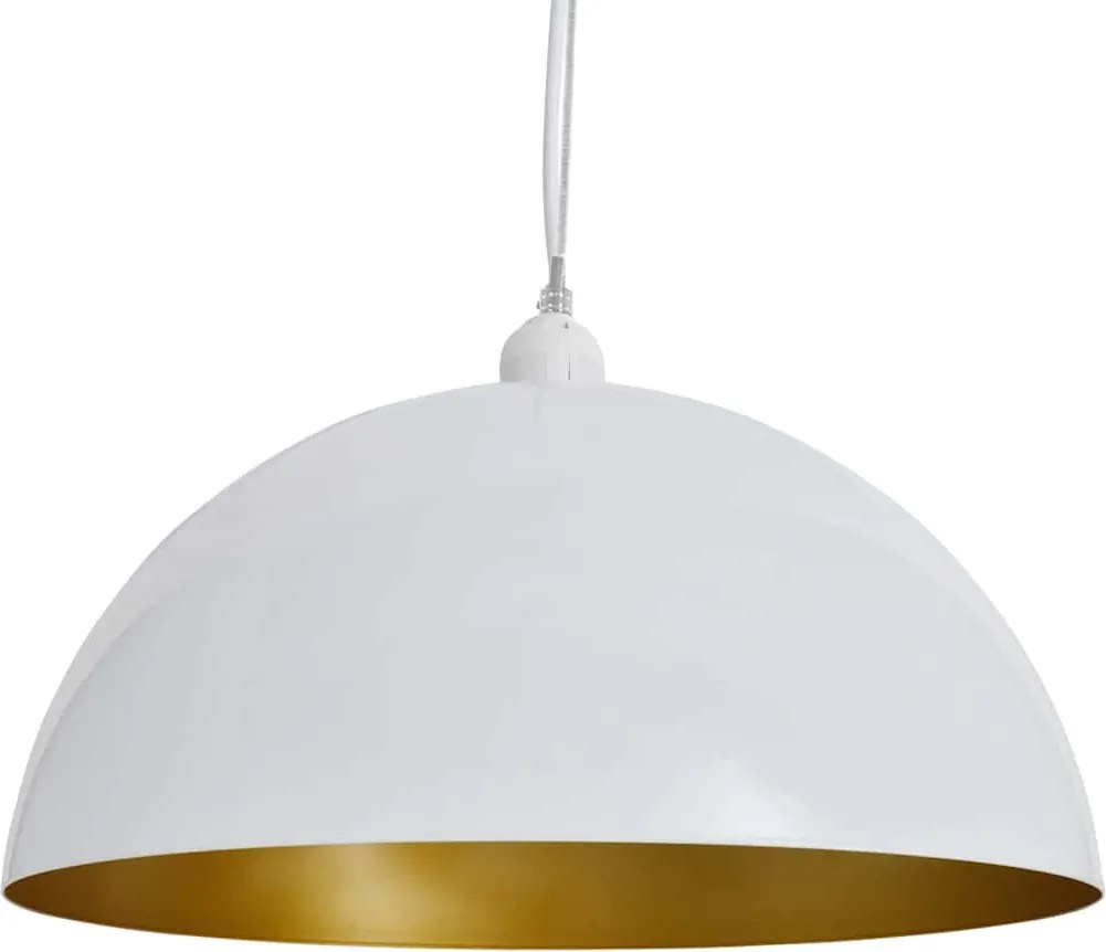 Stropní lampa polokoule 2 ks s nastavitelnou výškou bílá 241114