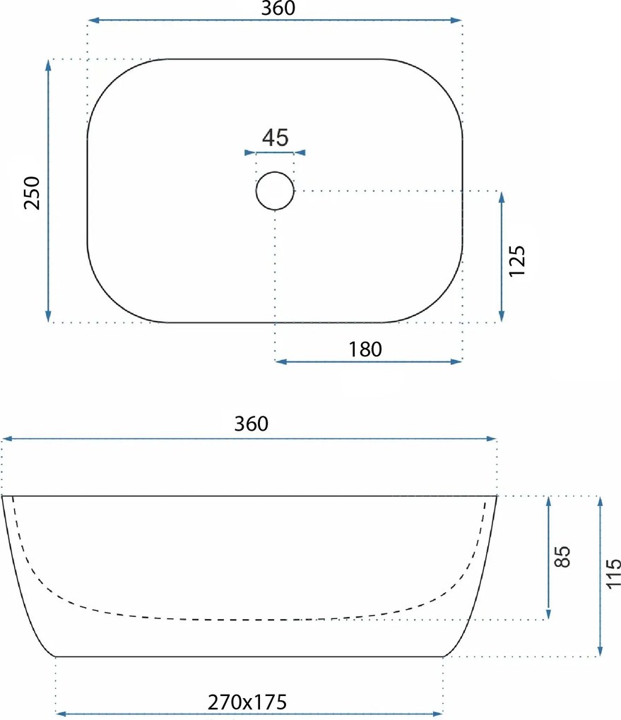 Rea Belinda Mini umyvadlo, 37 x 26 cm, bílá, REA-U5667