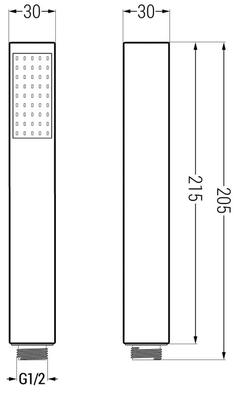 Mexen příslušenství - R-77 Ruční sprcha, 1-funkční, černá, 79577-70