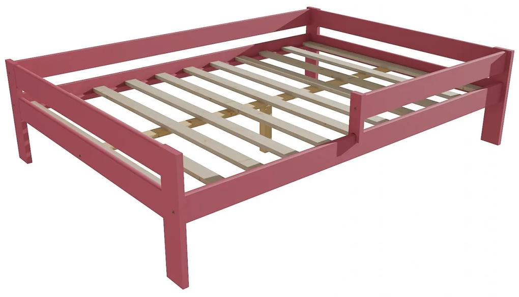 Dětská postel se zábranou VMK006C KIDS (Barva dřeva: barva růžová, Rozměr: 120 x 200 cm)