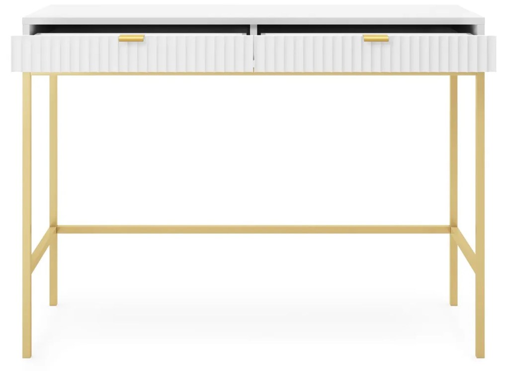 Toaletní stolek Nova 104 cm bílý/zlatý