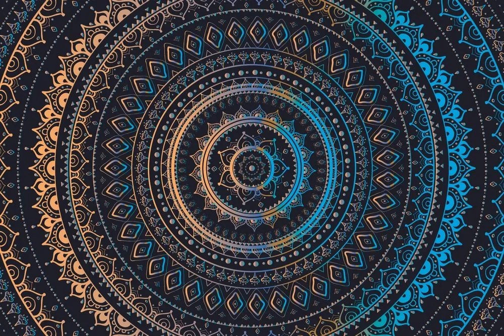 Tapeta Mandala se vzorem slunce - 150x100 cm