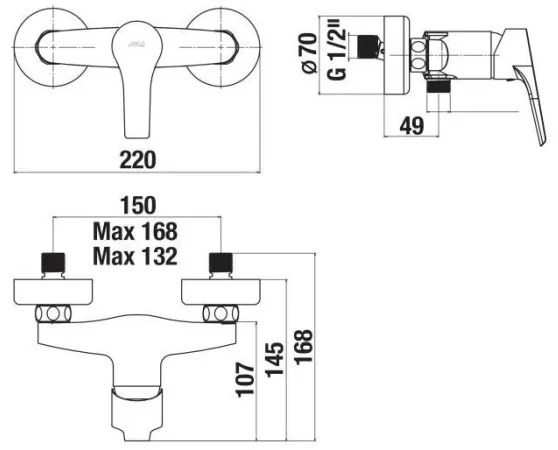 JIKA H3311W70044001 - Sprchová baterie CUBE lesklý chrom