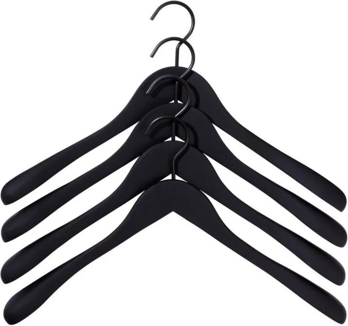 HAY Ramínka Soft Coat Hanger Slim Black, set 4ks