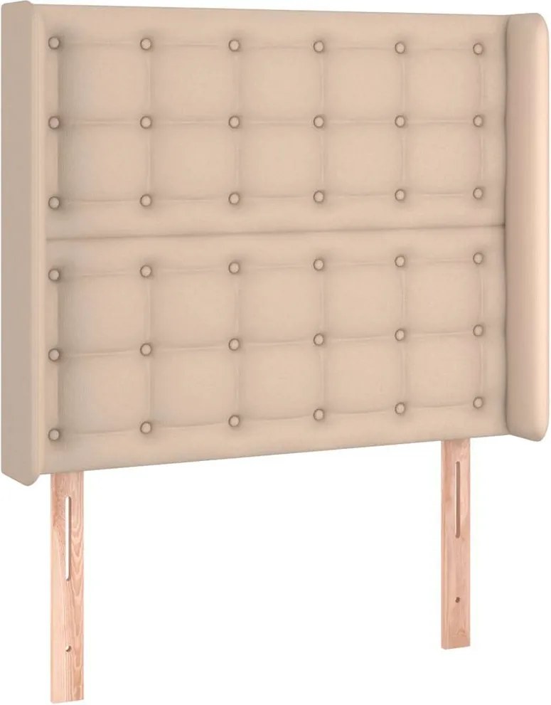 Čelo postele typu ušák cappuccino 83x16x118/128 cm umělá kůže 3119657