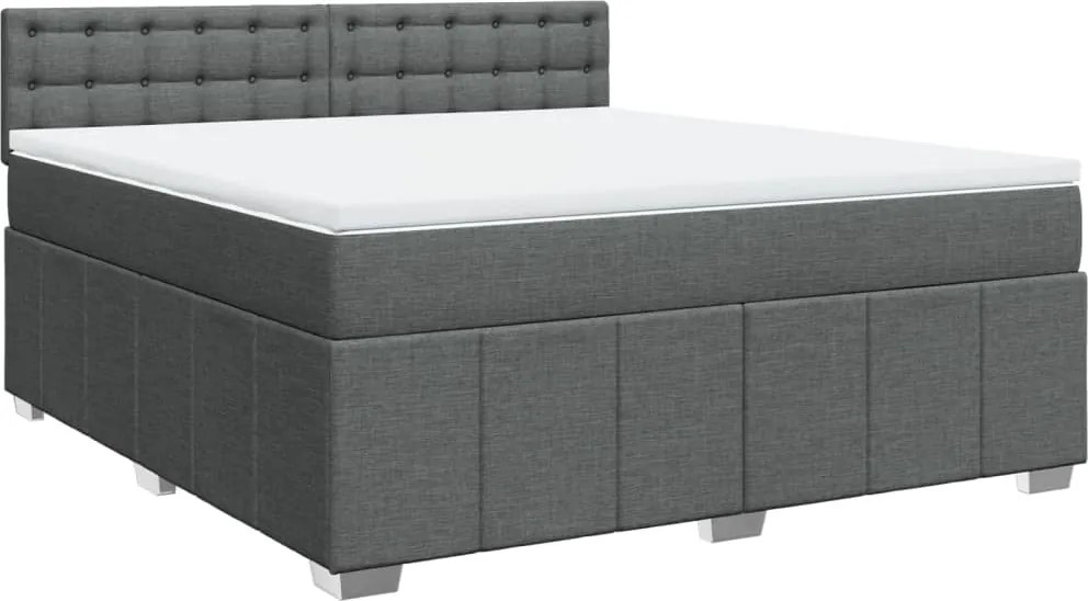Box spring postel s matrací tmavě šedá 180x200 cm textil 3289462