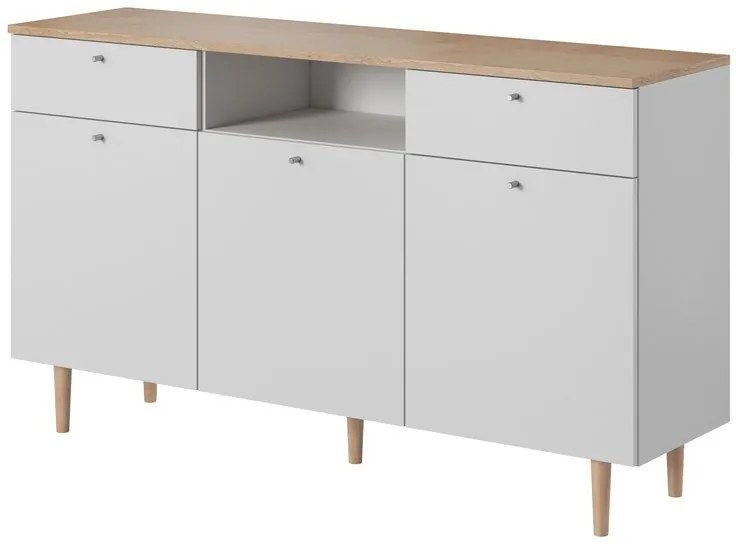Komoda LINDKOPING 3, buk pískový/bílá