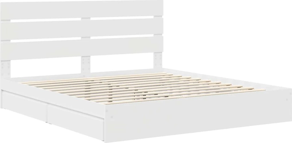 Postel s úložným prostorem Bílá 180 x 200 cm Kompozitní dřevo 3411878