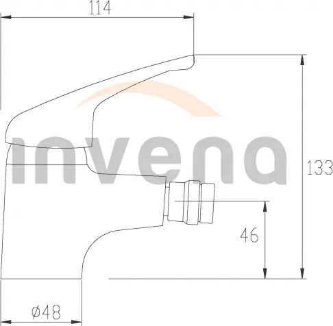 Invena Perea, bidetová baterie, chromová, INV-BB-05-001-Q