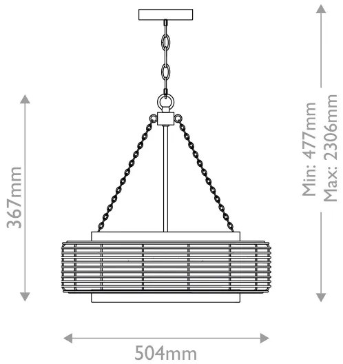 Quoizel QZ-WAYLON-4P-AWH - Lustr na řetězu WAYLON 4xE27/60W/230V pr. 50,4 cm