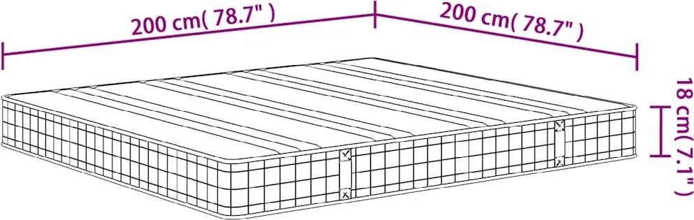 Matrace s bonnellovými pružinami medium 200 x 200 cm 3206382