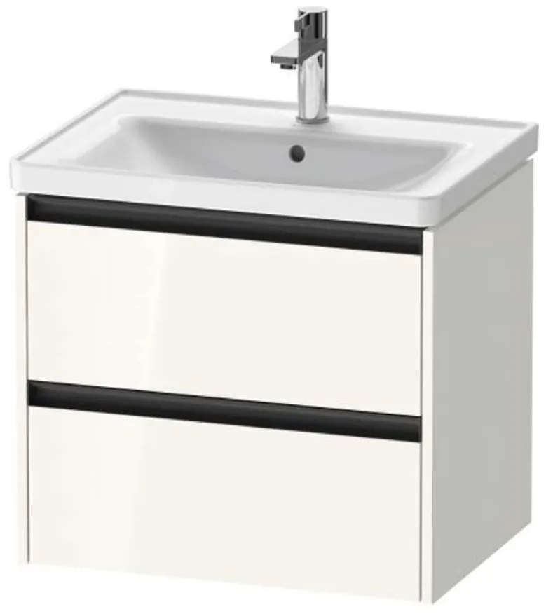 Duravit Ketho.2 - Umyvadlová skříňka 55x63x46 cm, 2 zásuvky, lesklá bílá K25282022220000