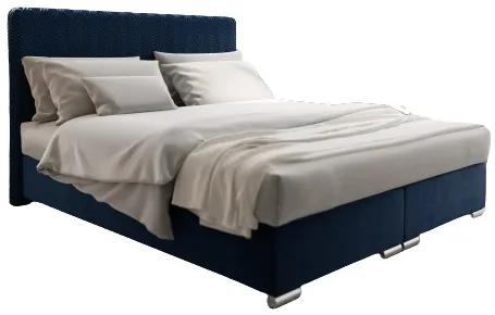 Manželská postel 160 cm Boxspring Penarth Comfort (tmavě modrá) (s roštem, matrací a úl. prostorem). 1056287