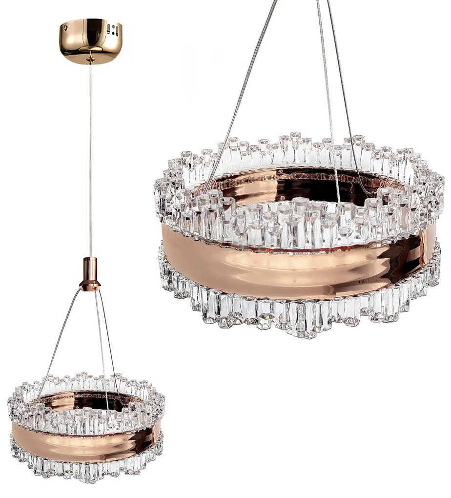 Toolight Moderní závěsné LED osvětlení Crystal D4 LHJ099-CP zlaté