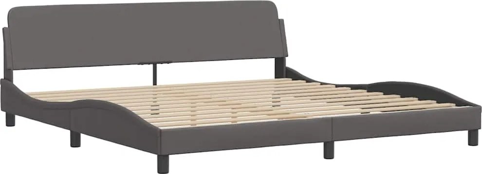 Rám postele bez matrace Hvar šedý 200x200 cm umělá kůže 3208026