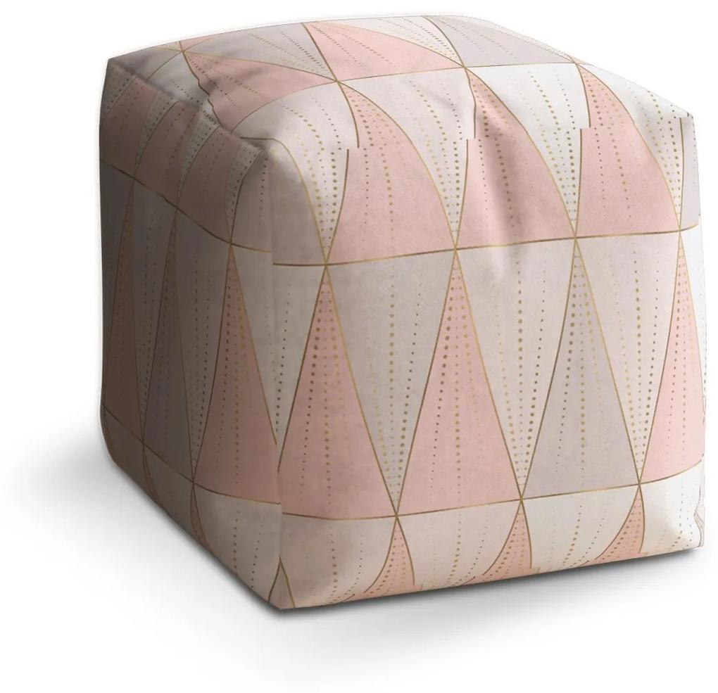 Sablio Taburet Cube Růžovošedé jehlany: 40x40x40 cm