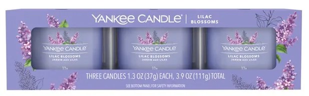 Yankee Candle Sada Votivní svíčky ve skle Lilac Blossoms, 3 x 37 g