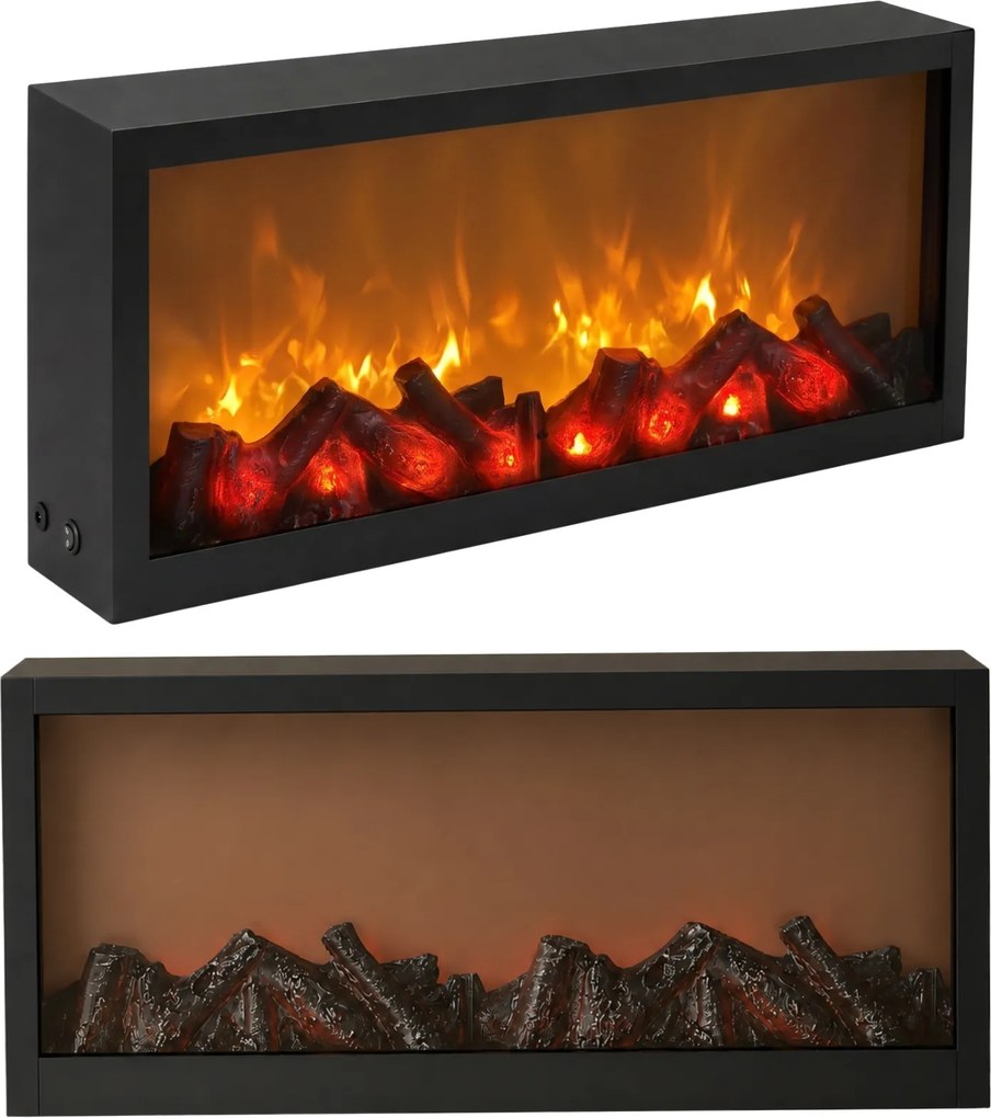 Dekorativní LED krb, kovový, 10 x 57 x 25 cm