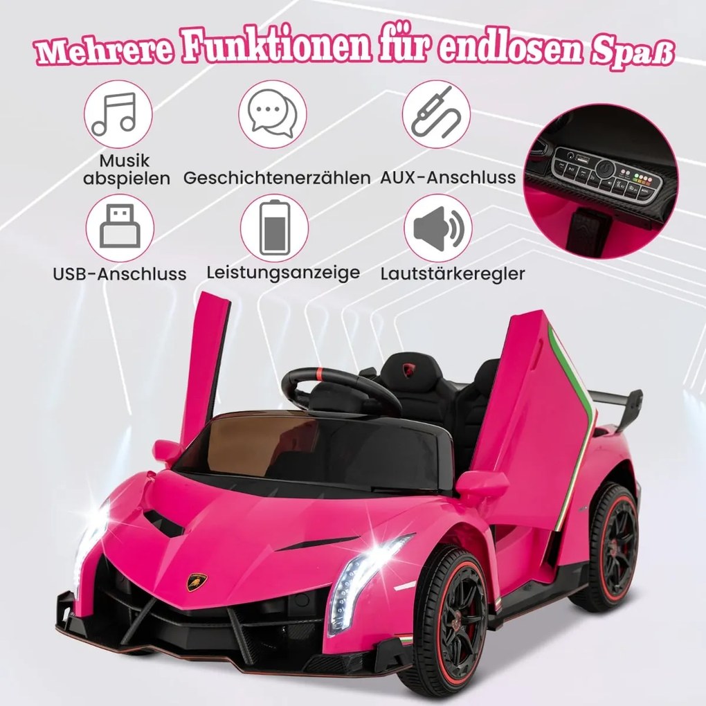 Costway Dětské elektrické auto Lamborghini s dálkovým ovládáním a LED světlomety