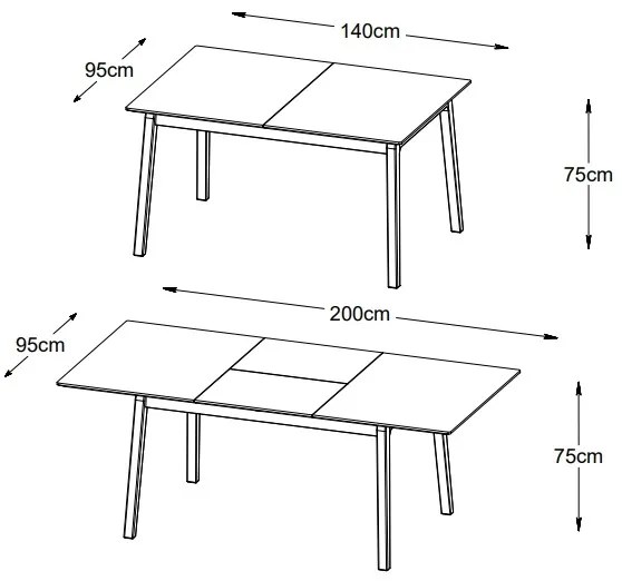 Rozkládací jídelní stůl Zabrina 140-200 cm kouřový dub